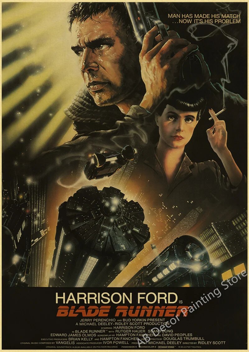 Ретро постеры из фильмов Дюна, Джанго А4/A3 крафт-бумага Черный, 4, A3 16.5x11.8inch