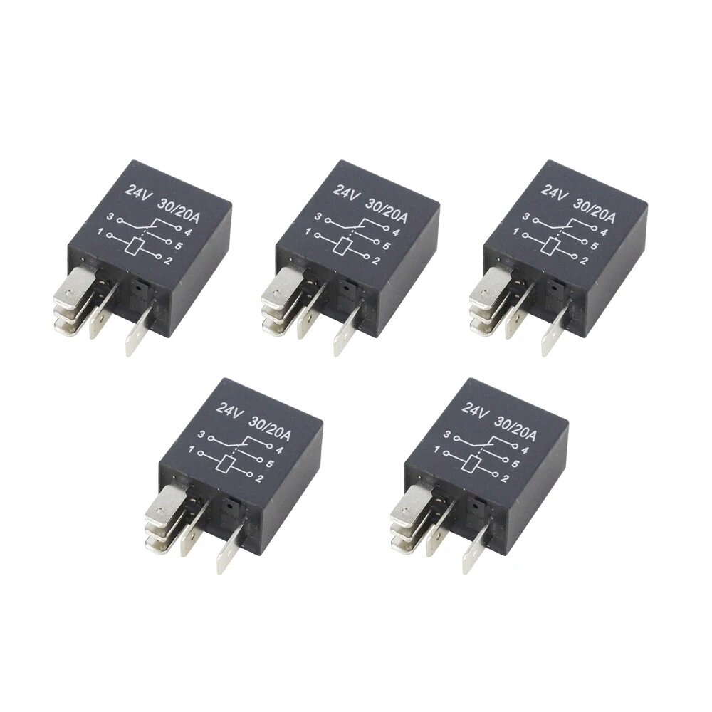 RAUVIND 4-контактное/5-контактное автомобильное реле 30 А 12 В/24 В фиолетовое