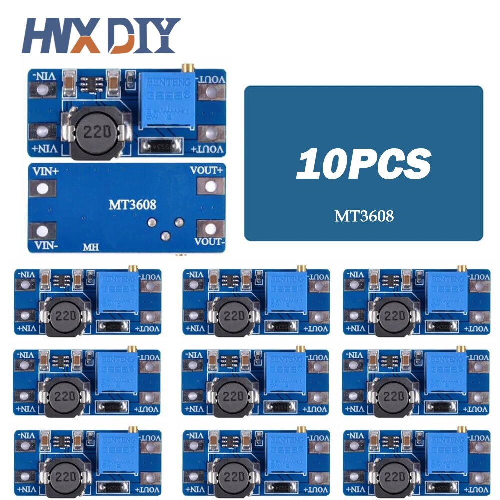 1-10 шт. MT3608 DC-DC Регулируемый повышающий модуль 2A повышающая пластина с MICRO USB 2 В-24 В до 5 В 9 В 12 В 28 В