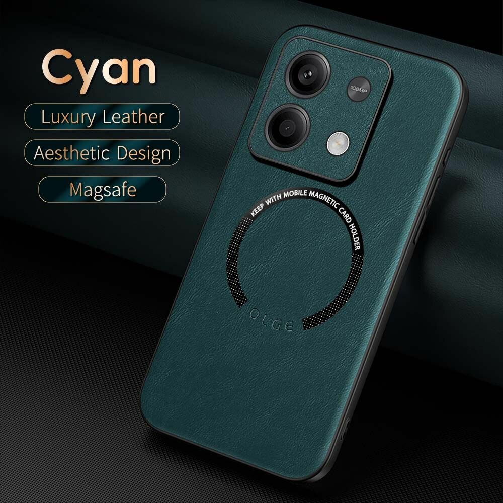 Чехол на Xiaomi Redmi Note 13 5G / Редми Нот 13 5G (Недоступно для 4G) Роскошная кожа magsafe противоударный с защитой камеры