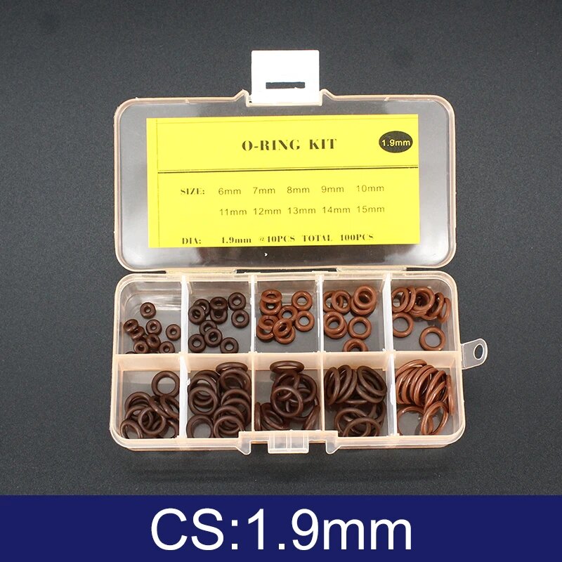 Набор уплотнительных колец FKM, классификация, толщина 1/1,5/1,9/2,4/3,1 мм, фторвая резиновая прокладка, уплотнительное кольцо, коррозионная устойчивость