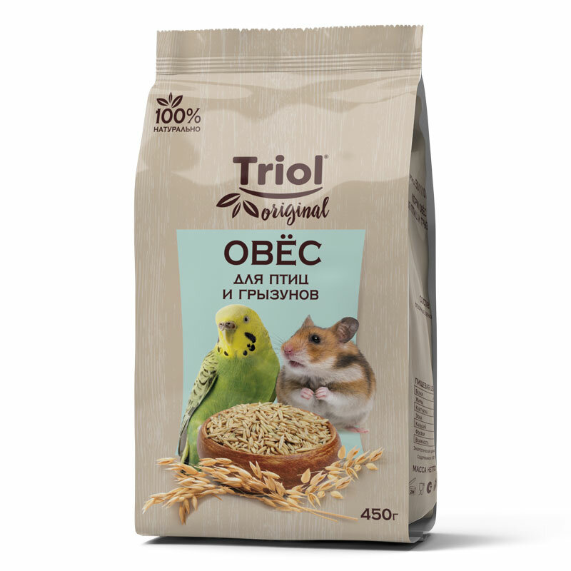 Triol Корм Original овёс для птиц и грызунов 450г. 0.45 кг