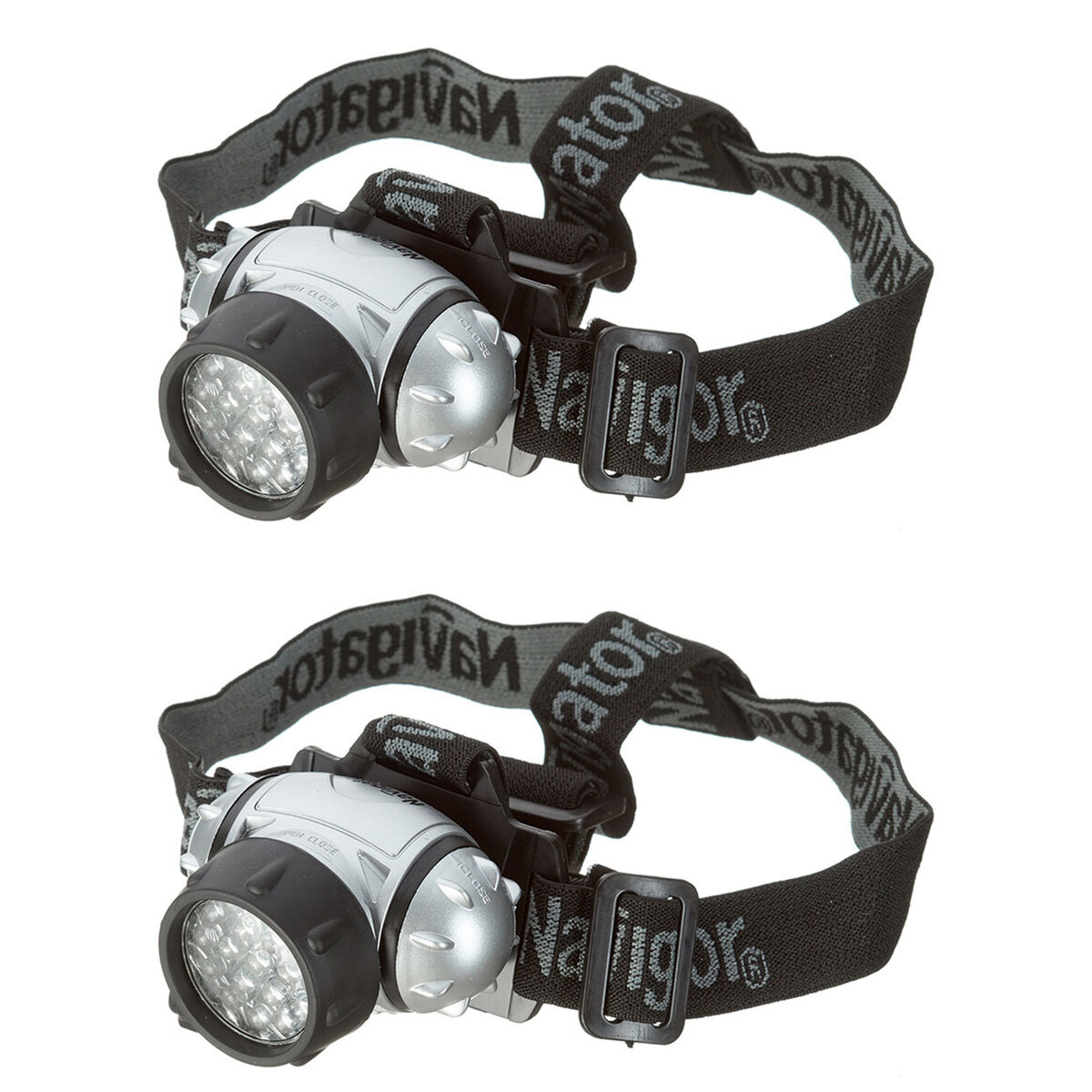 Фонарь налобный Navigator светодиодный 19 LED на батарейках AAA пластик (949171) (2 шт.)