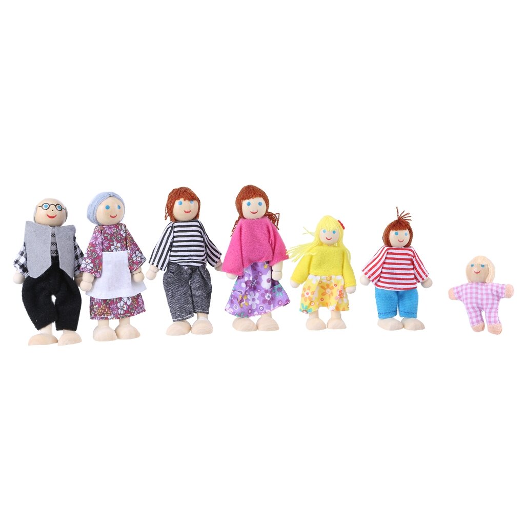 Набор деревянных фигурок "Счастливая семья" (7 шт.)