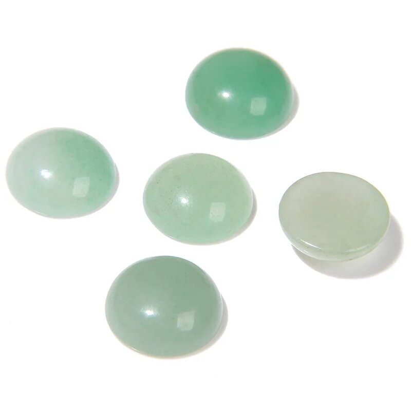 Кабошоны из нефрита, изумрудные, 6 мм, NO.12 Aventurine