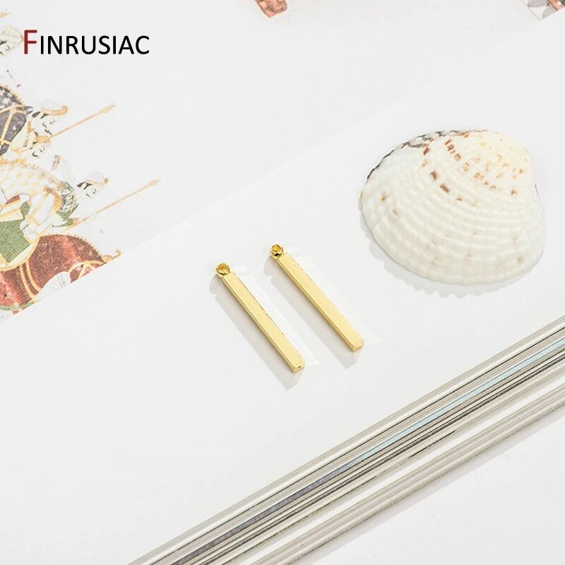 Подвески-палочки из позолоченного меди FINRUSIAC 14К 14K gold plated-20mm