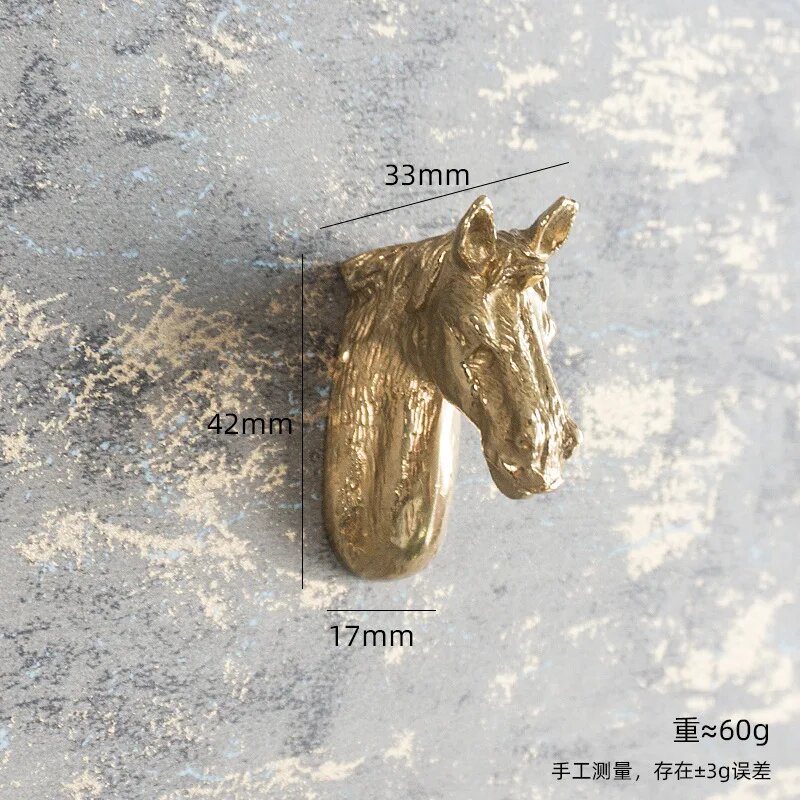 Латунные ручки в форме головы животных Horse head