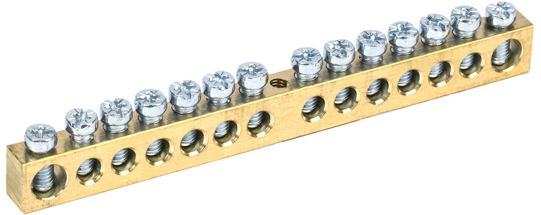 Шина соединительная IEK нулевая с заземлением, 8х12 мм, 14-1, крепление по центру