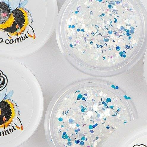 Шестигранники микс Диско соты Zoo Nail Art №1346, 2 г