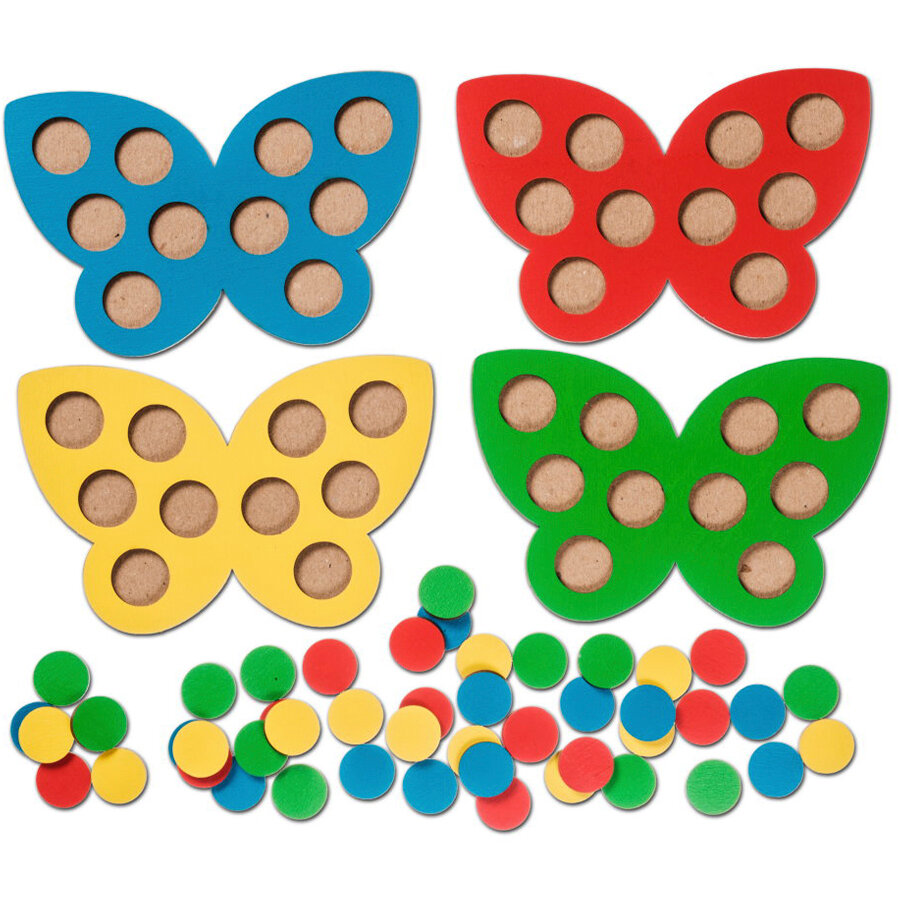 Настольная развивающая деревянная мозаика "Бабочки" для детей