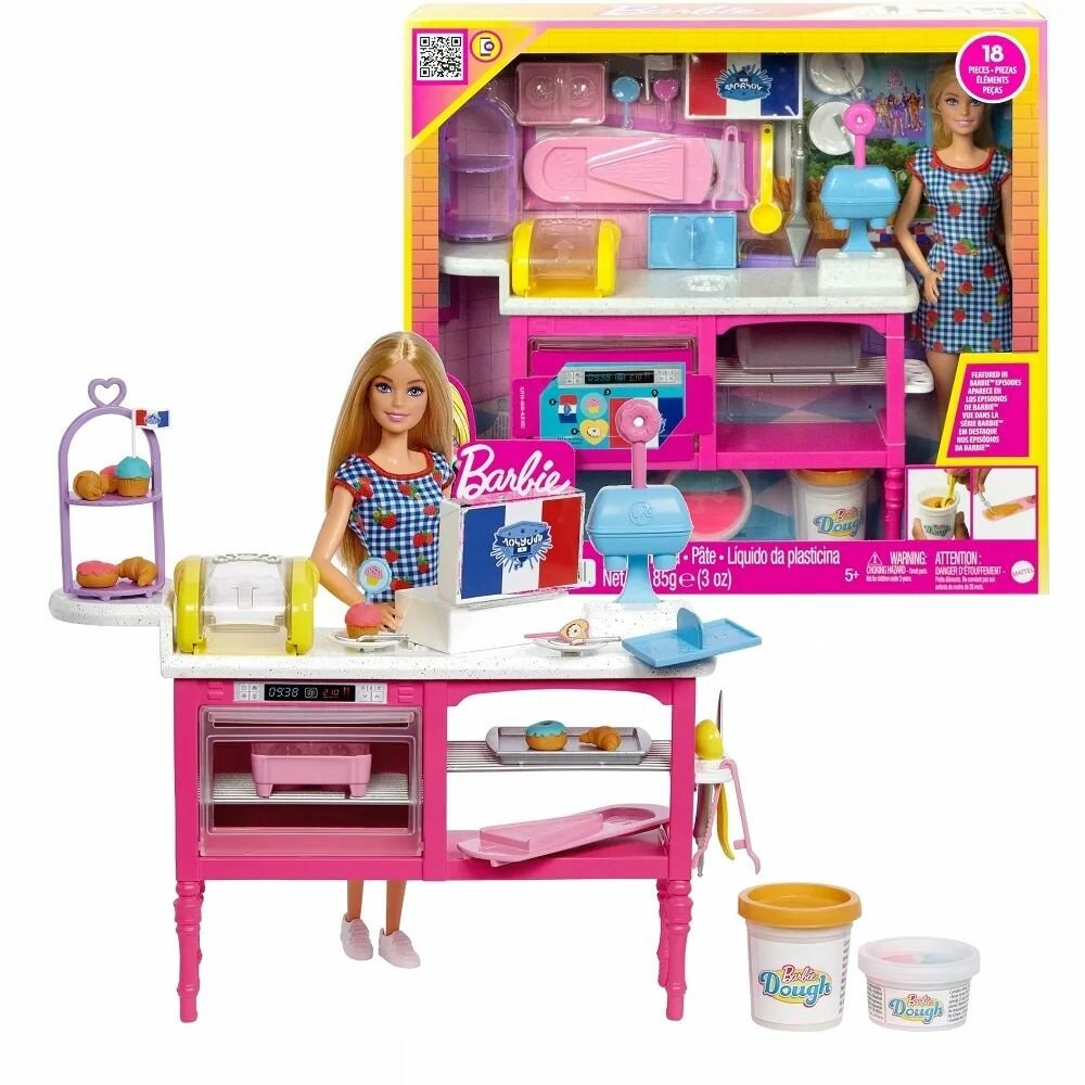 Кукла Mattel Barbie - Игровой набор Кондитерская с куклой и аксессуарами - Барби HJY19
