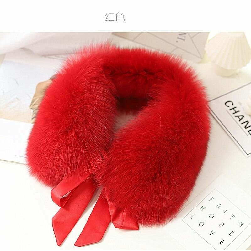 Меховой шарф-бант 50 см