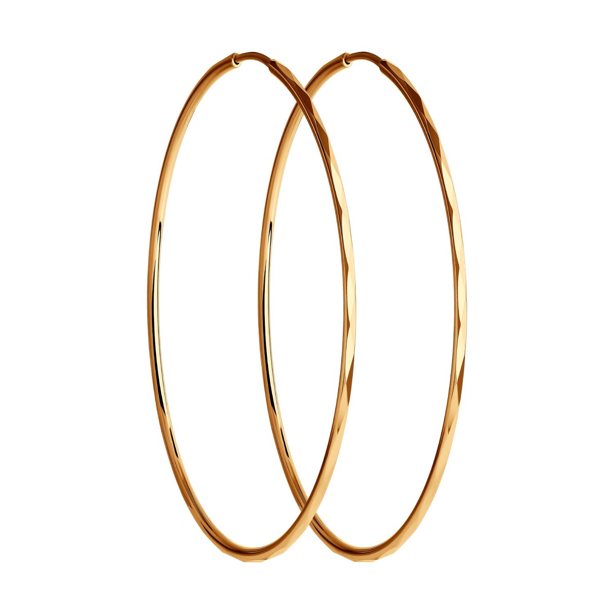 Серьги конго, красное золото, 585 проба
