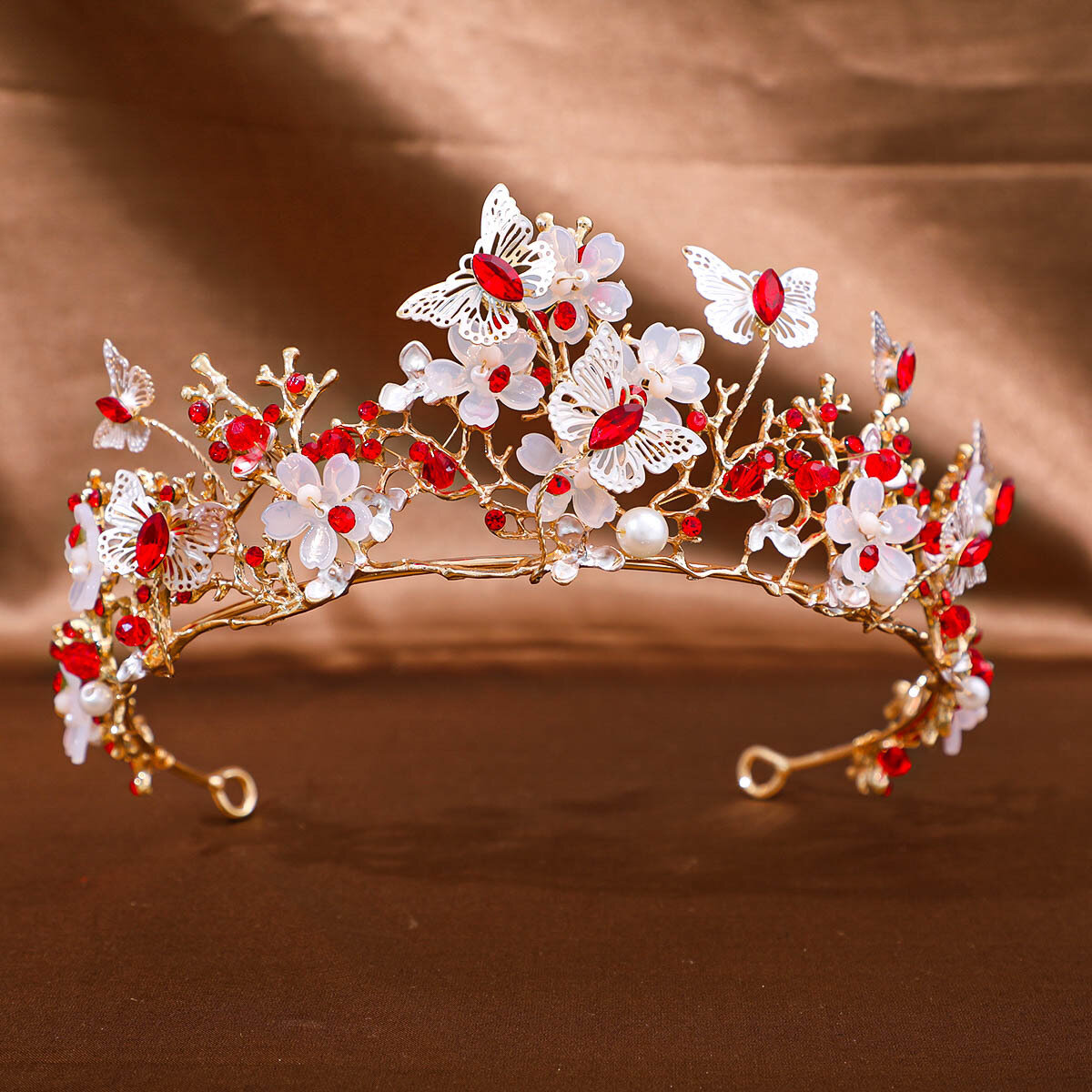 Свадебная корона, ручная работа, горный хрусталь