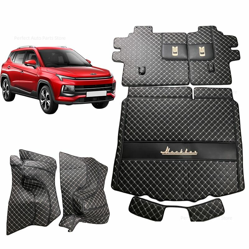 Подходит для Москвич 3 3e 2022 2023 2024 Коврики для багажника автомобиля, полиуретановые коврики с полным покрытием, защитные, полностью окруженные водонепроницаемыми аксессуарами, багажник