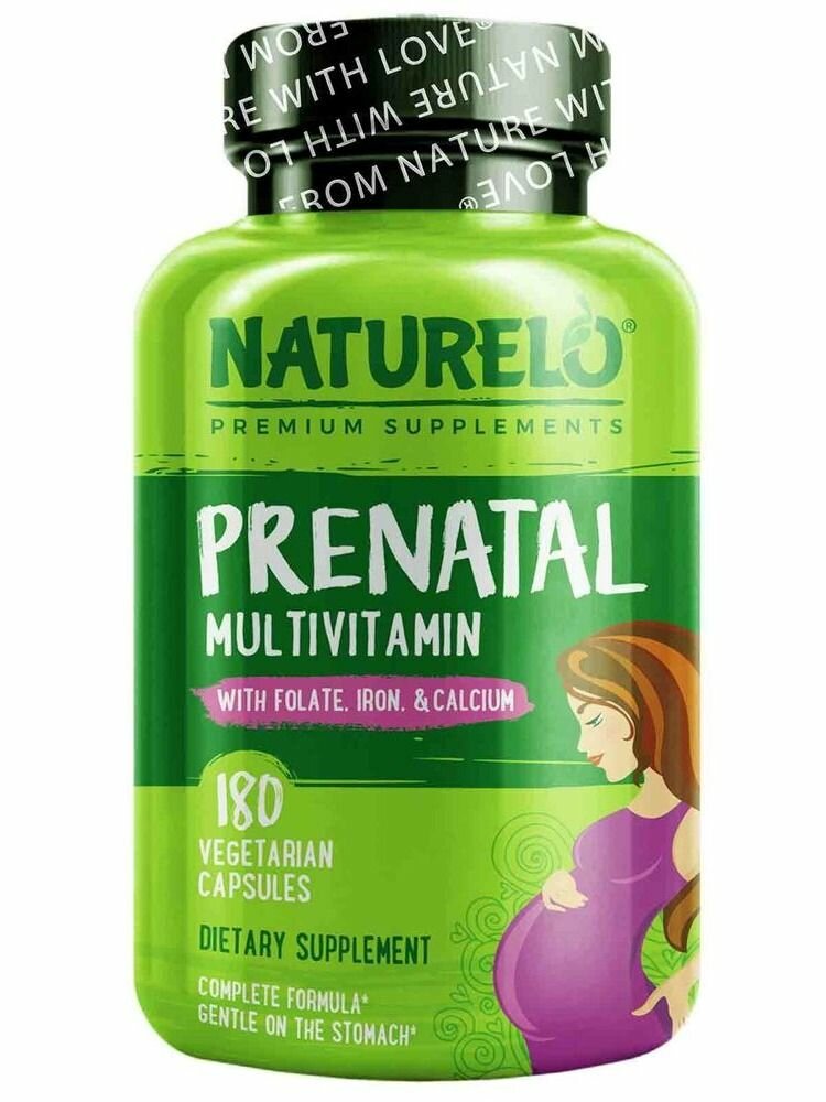 Мультивитамины PRENATAL, 180 вегетарианских капсул, NATURELO