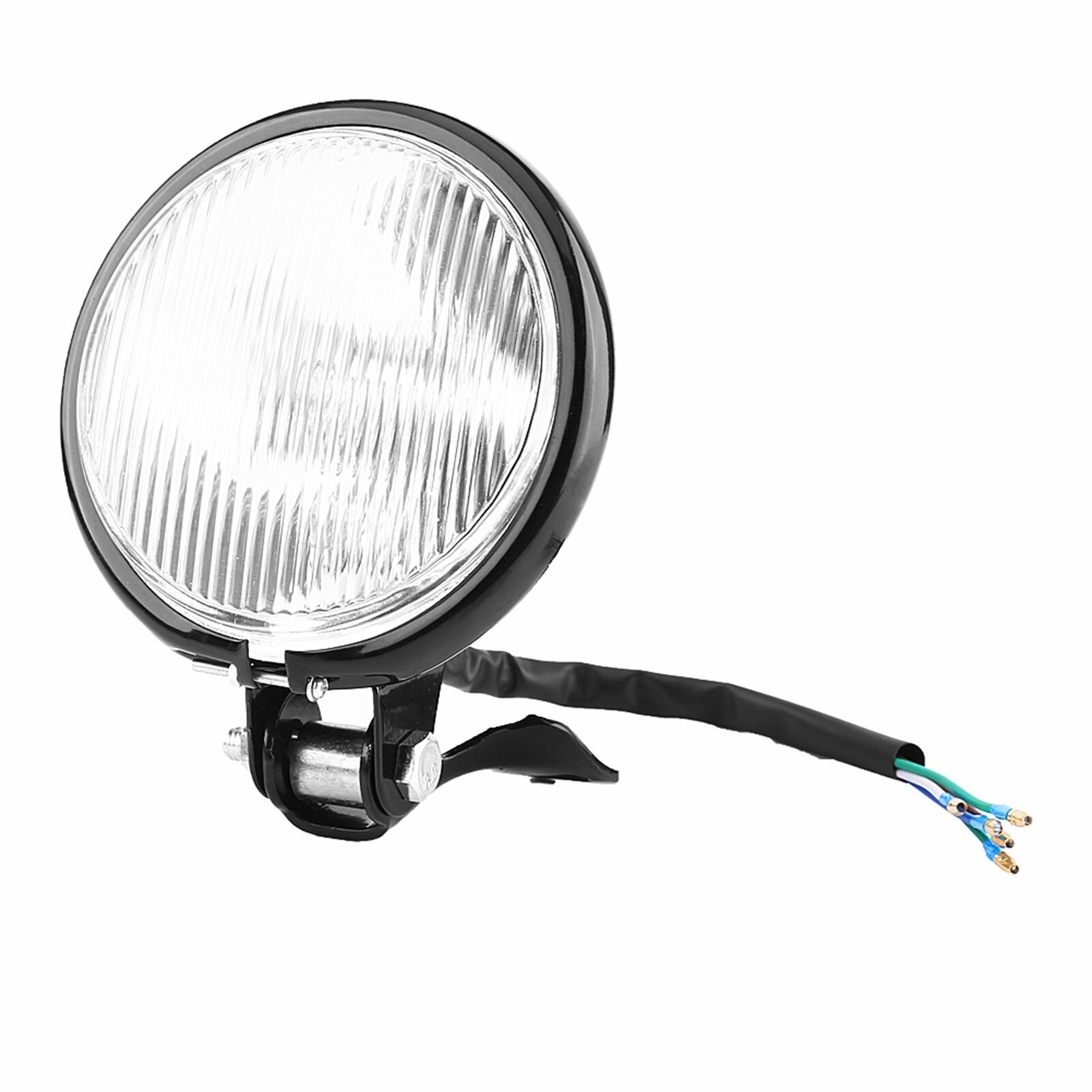 Ретро-фара для мотоцикла 5 дюймов, металлический черный корпус, прозрачное стекло