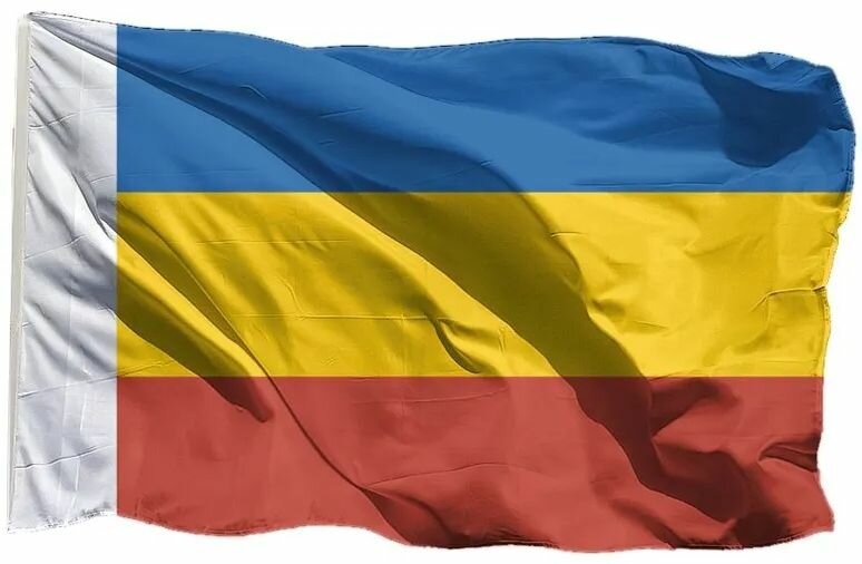 Флаг Ростовской области, на сетке, 90х135 см - для уличного флагштока