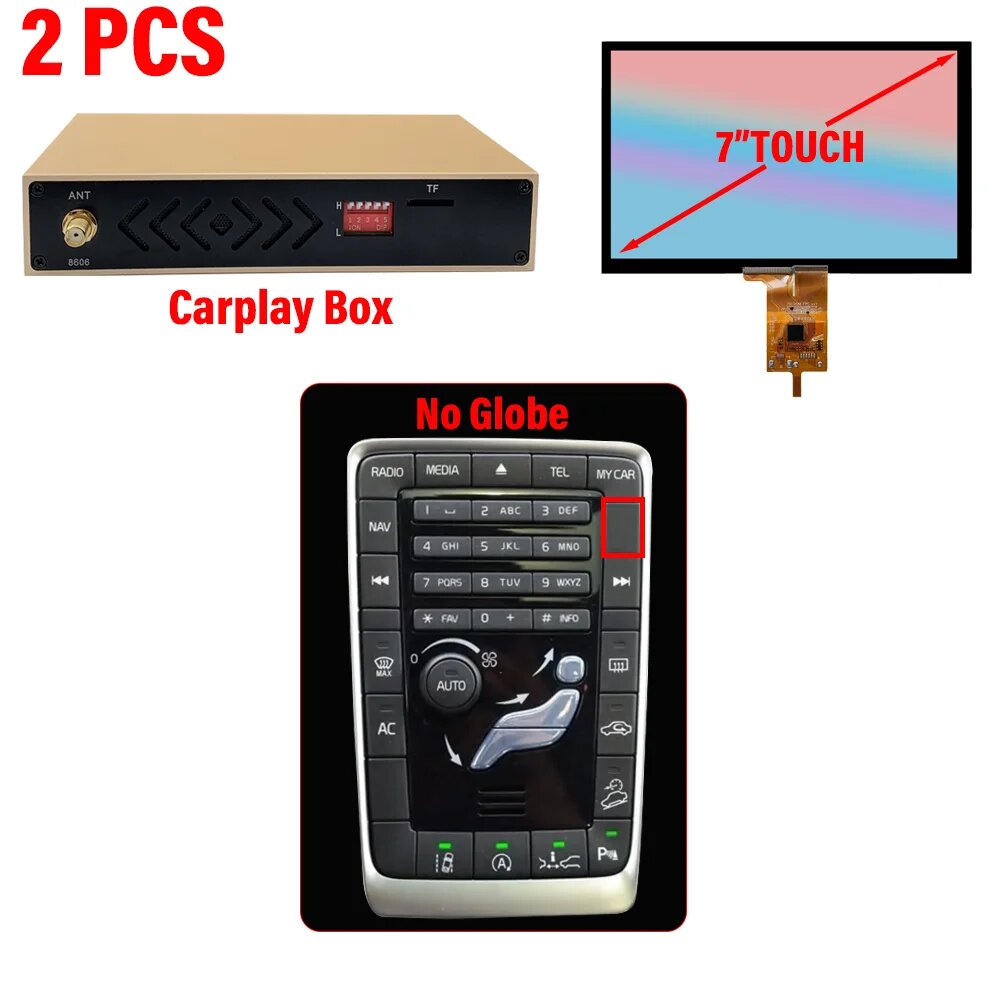 Беспроводной модуль Apple Carplay Android Auto Car AI Box для Volvo XC60 XC70 S60 S80 V60 V70 V40 (2011-2019) декодер зеркальных звеньев XC70, NO GLOBE 2PCS