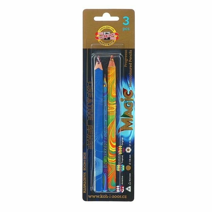 Карандаши с многоцветным грифелем KOH-I-NOOR набор 3 шт, "Magic", 5,6 мм/7,1 мм (9038003002BL)