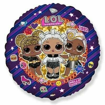 Воздушный шар Веселая затея "Куклы ЛОЛ", фольгированный, 18 дюймов
