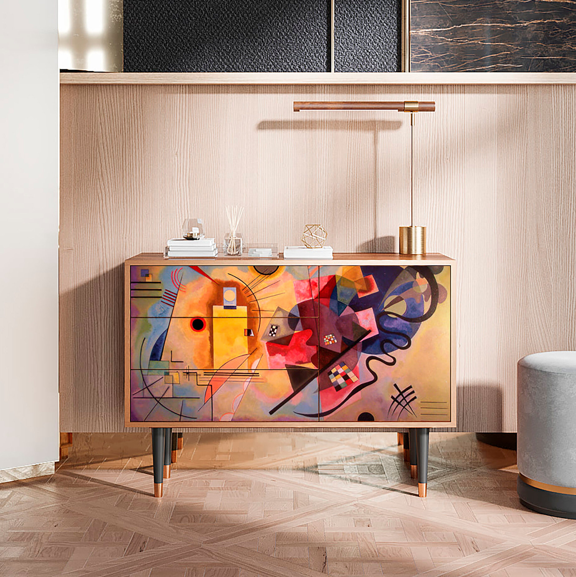 Комод - STORYZ - S3 Modern Art by Kandinsky , Размер - 115 x 84 x 41 см, Цвет корпуса - , Орех