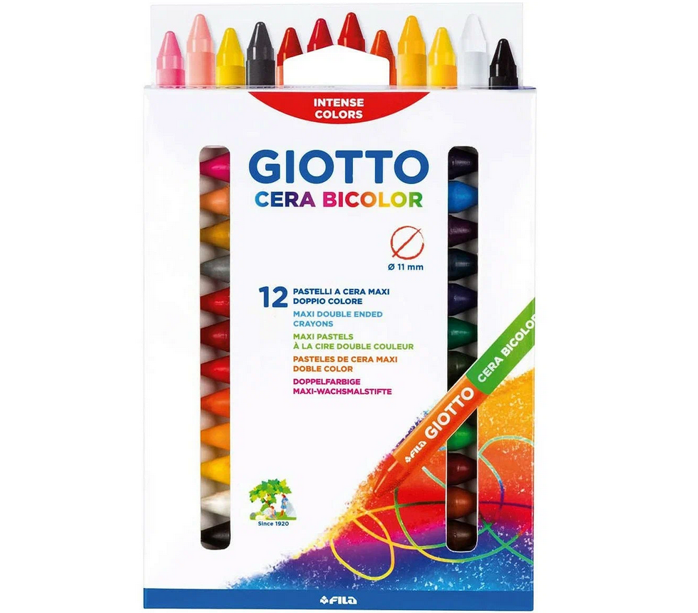 Восковые карандаши двойные GIOTTO CERA BICOLOR EST, 12+12 цветов