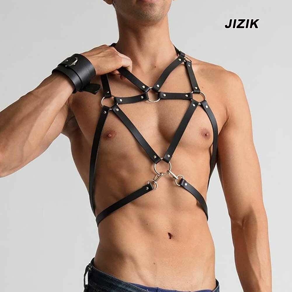 Костюм для ролевых игр / портупея эротическая кожаная бдсм / одежда для взрослых