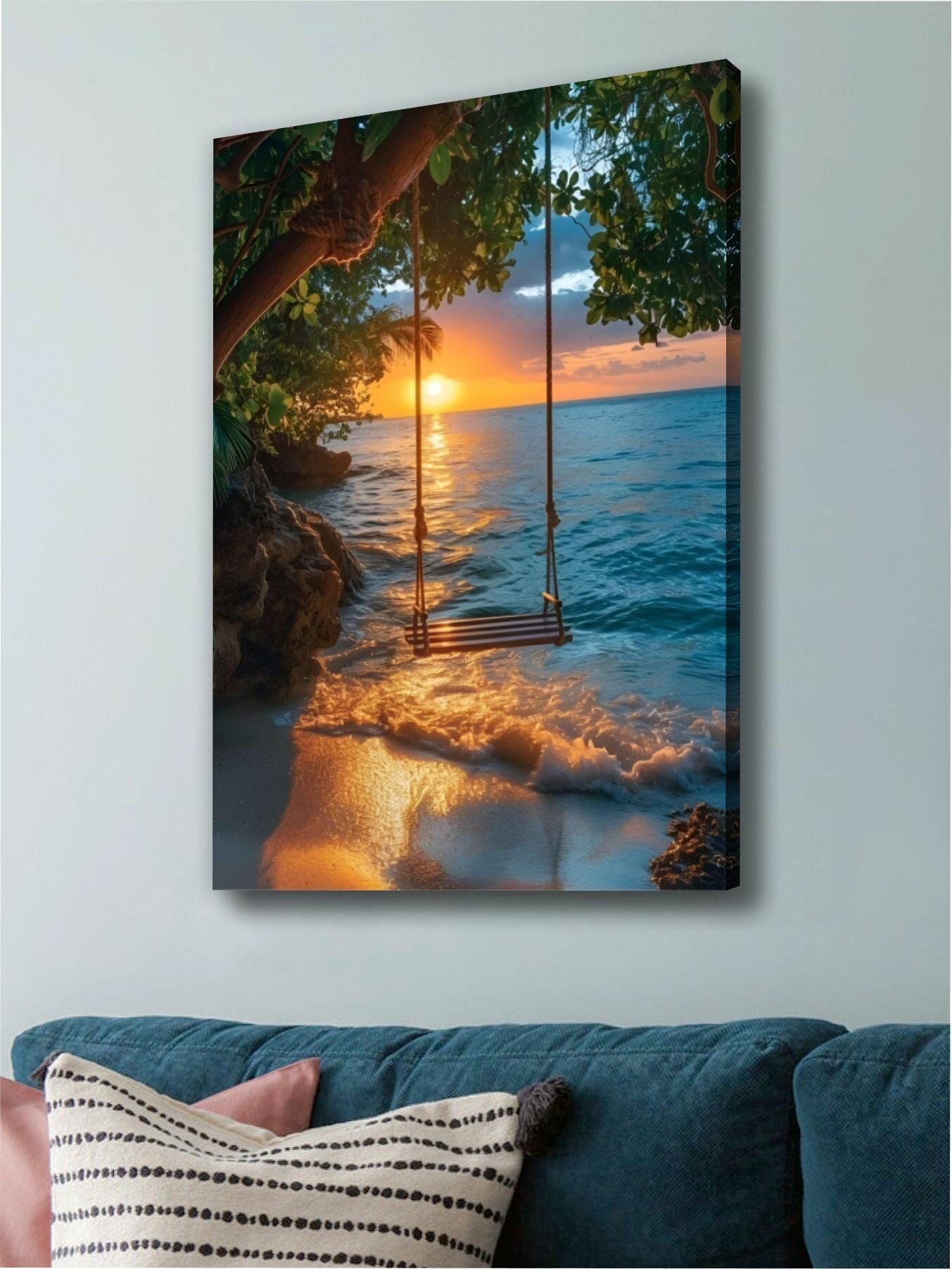 Картина Качели на закате 50x70см модульная 1шт.