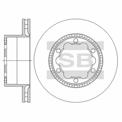Диск тормозной задний Hi-Q SD5603 для Mercedes SPRINTER 906, T1 601 611 601, 611, V-CLASS W447; VW CRAFTER 3050 2E,