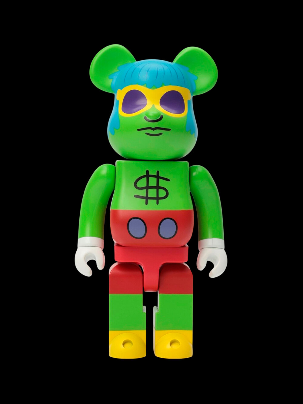 Коллекционная оригинальная фигура Bearbrick Keith Haring Andy Mouse 400% / 28 см высота / Ламиниpoванный ABS пластик