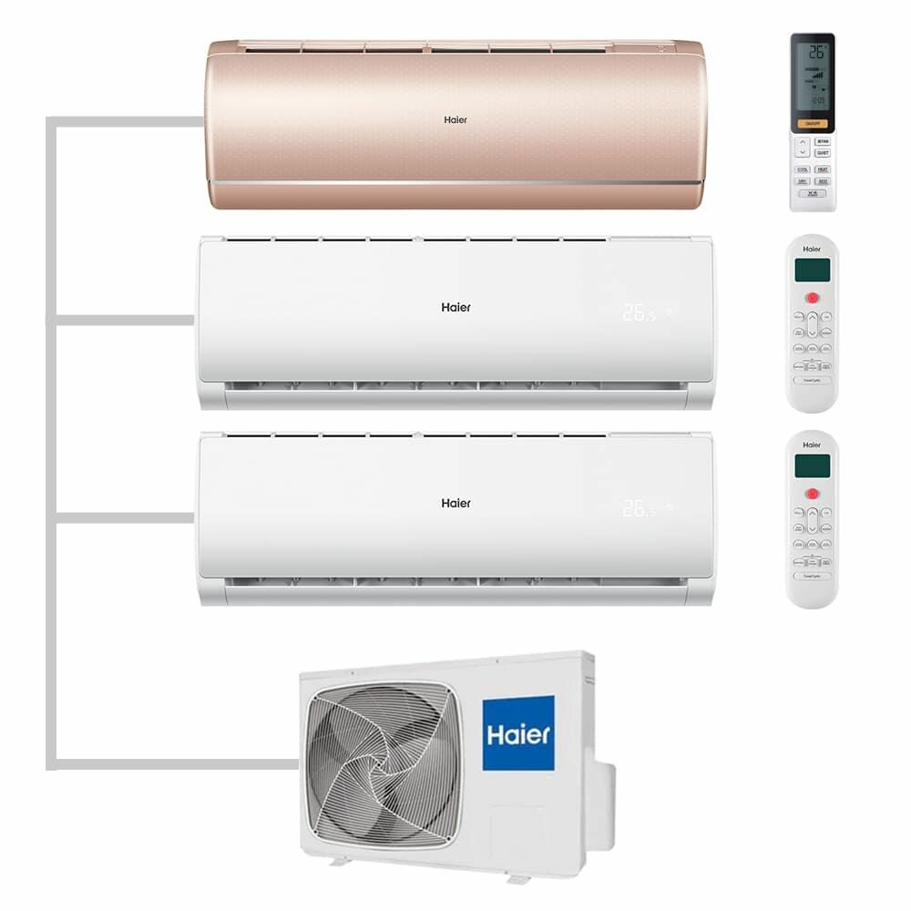 Мульти сплит-система настенная Haier AS35S2SJ2FA-G/AS07TS6HRA-M/AS07TS6HRA-M/3U70S2SR5FA Inverter