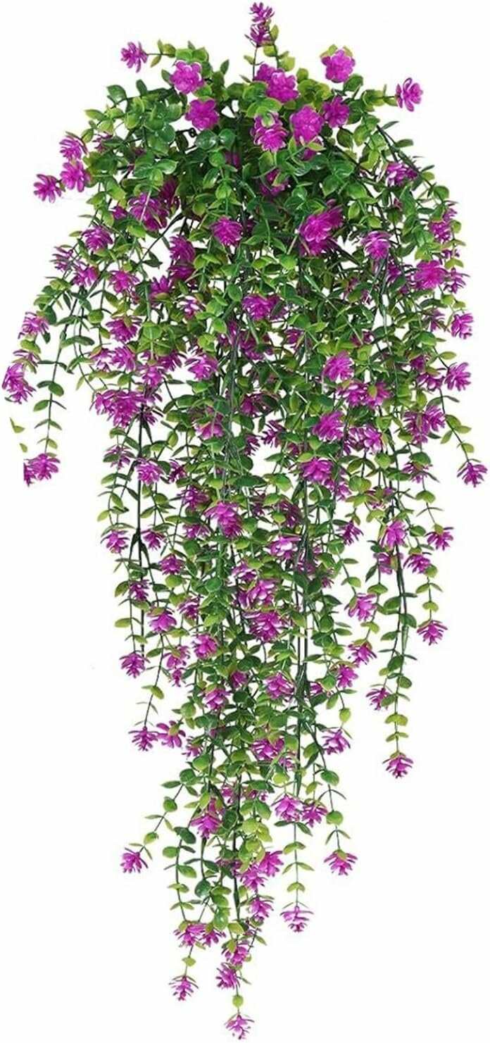 Искусственное висячее растение, лоза эвкалипта и камелии