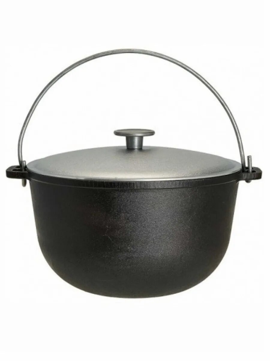 Казан Гардарика 1520-6 "Туризм", 20 л, алюминиевая крышка, чугунный, чёрный