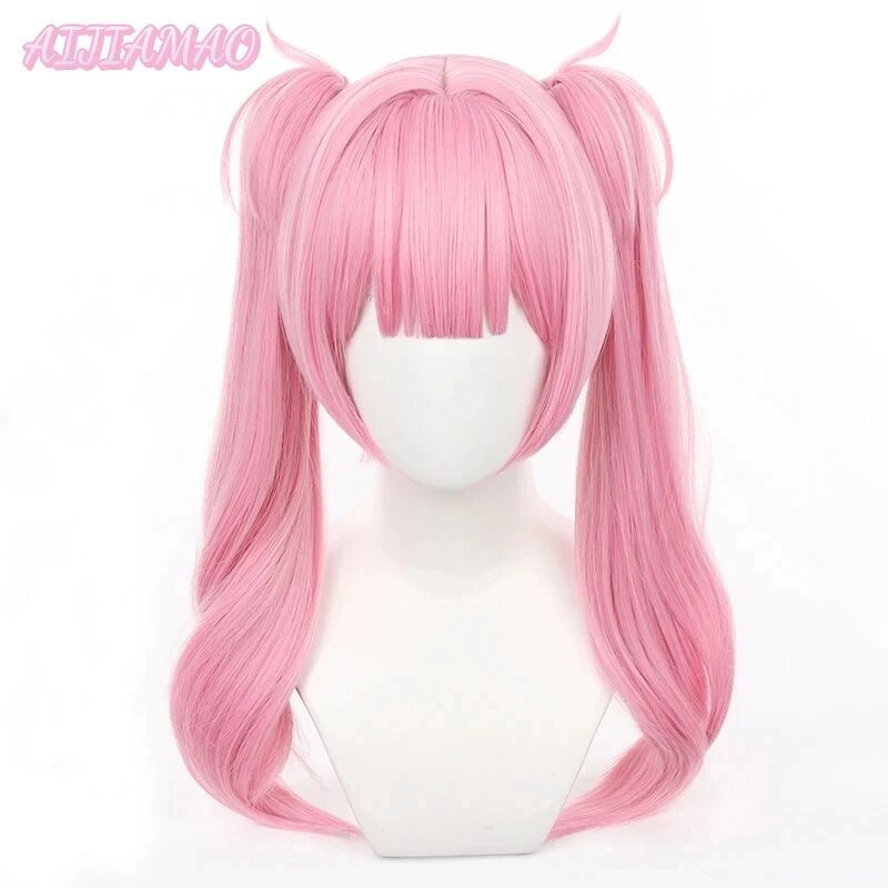 Парик для косплея Link Click LI TIANXI, длинный розовый парик с двумя хвостиками, парики для косплея в стиле аниме, термостойкие синтетические парики