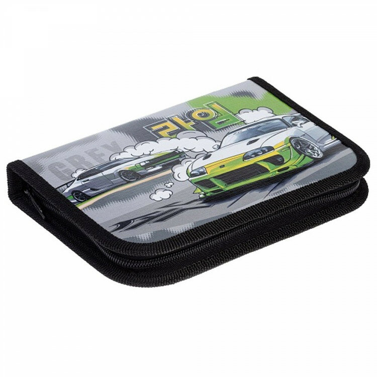 Пенал 1 отделение с откидной планкой (Hatber) Гоночные легенды 190х130мм глянцевое ламинированиес таблицей умножения арт. NPn_44064