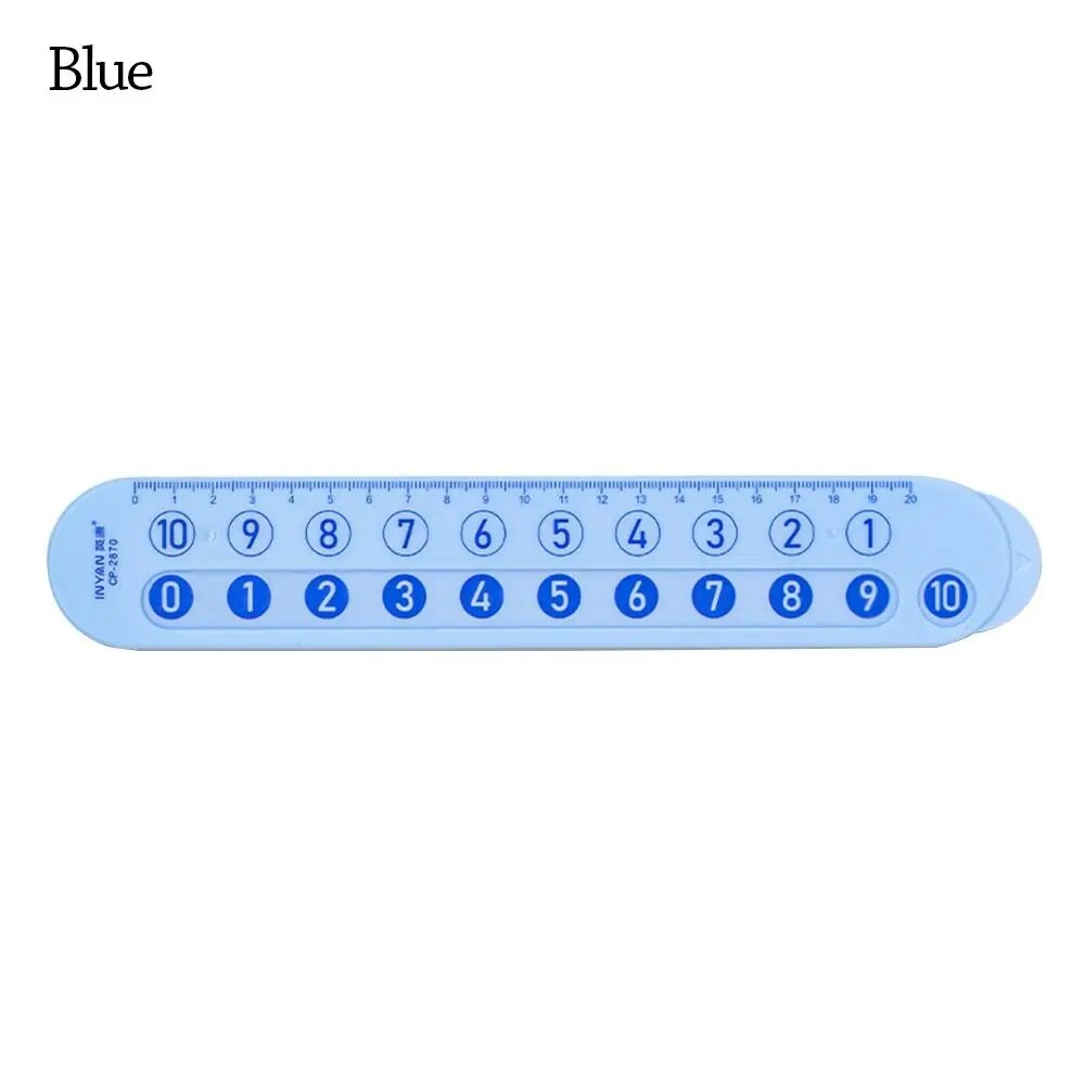 Розовая/синяя пластиковая линейка для сложения и вычитания Синий, Blue