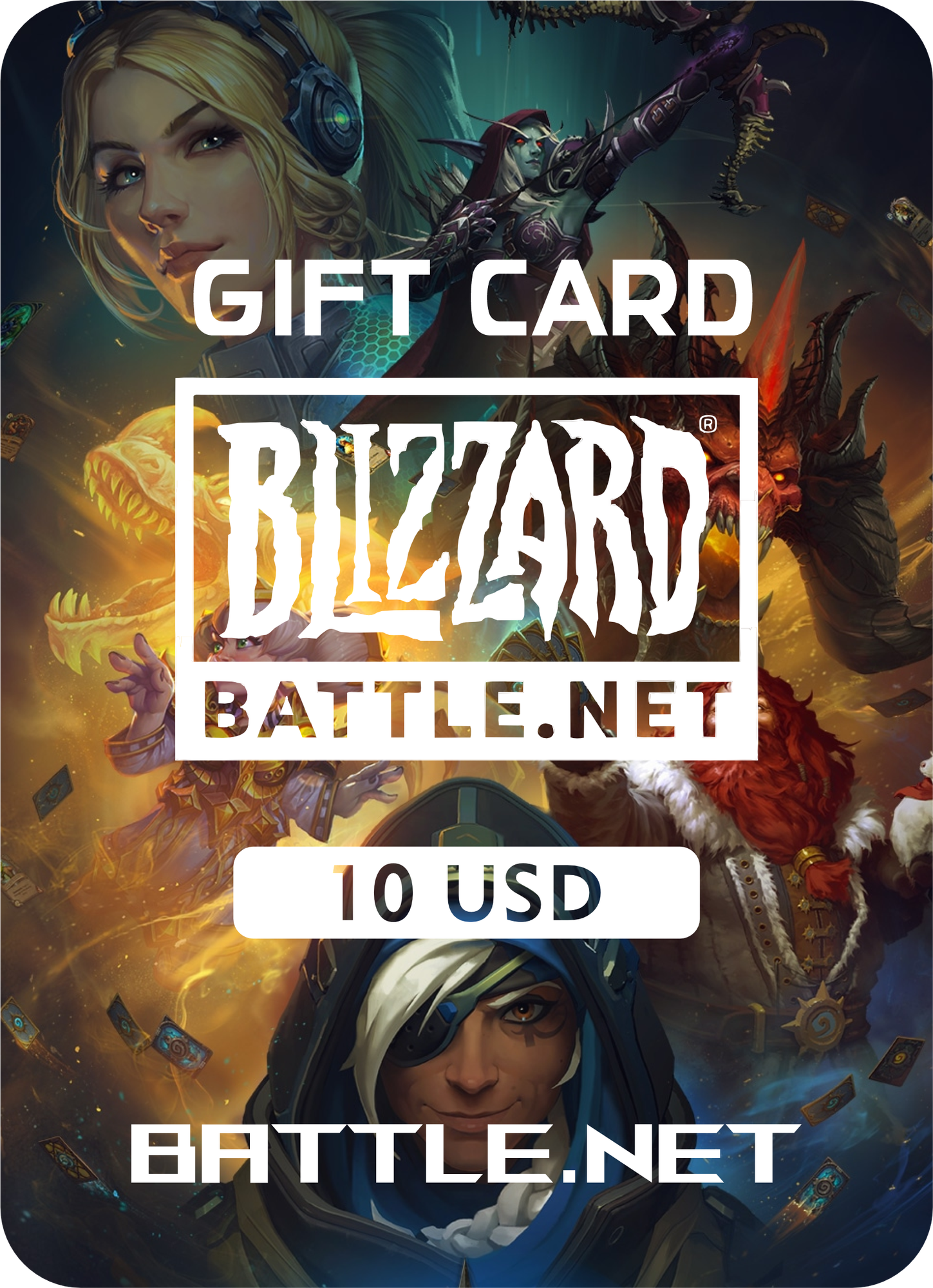 Подарочная карта Blizzard (Battle.net) Америка 10 USD / Пополнение счета, цифровой код / Gift Card