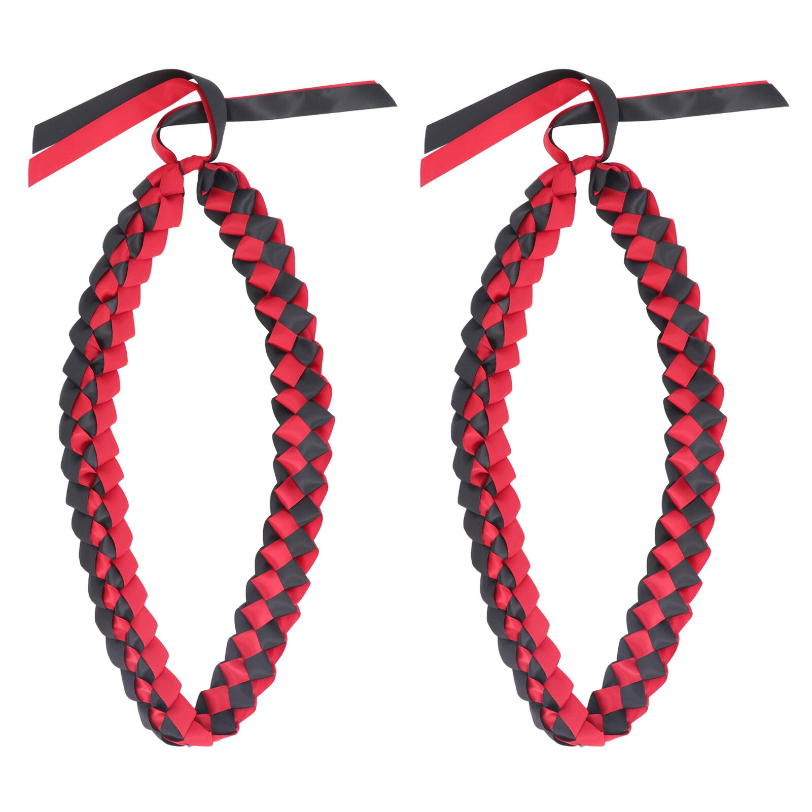 Лента на выпускной, 120 см, ручного плетения, черная/красная, 2 шт.