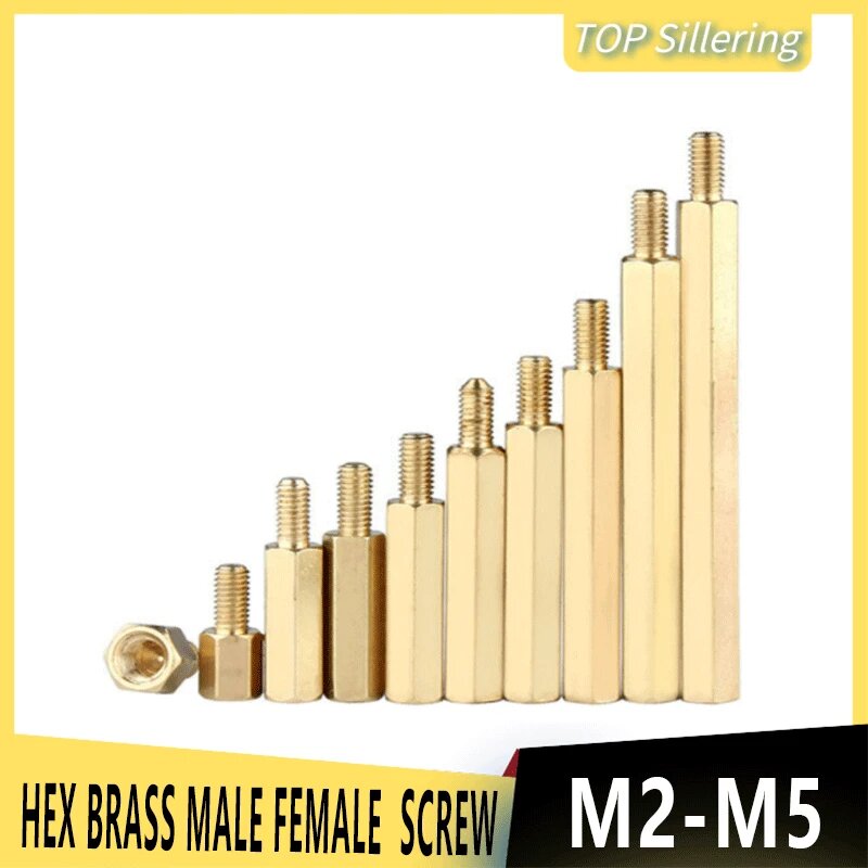 Латунные стойки для печатных плат XMSJ M2 M2.5 M3 M4 M5 11mm (30pcs), M5 (Thread 7mm)