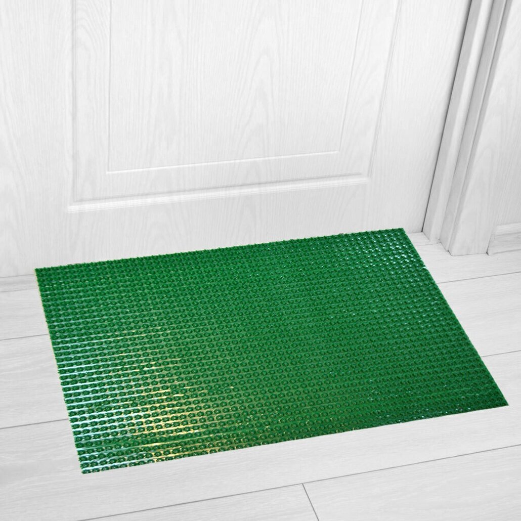 Коврик 45×60см щетинистое покрытие, зеленый, прочный пластик, противоскользящий, легко очищается