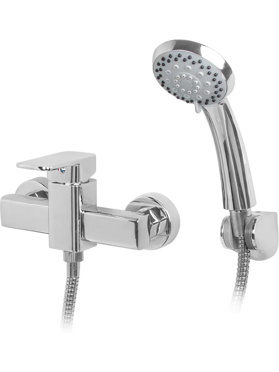 Смеситель для душа ECONOCE серия 590 (EC0593) с душевой лейкой и шлангом, декоративными чашами, без эксцентриков