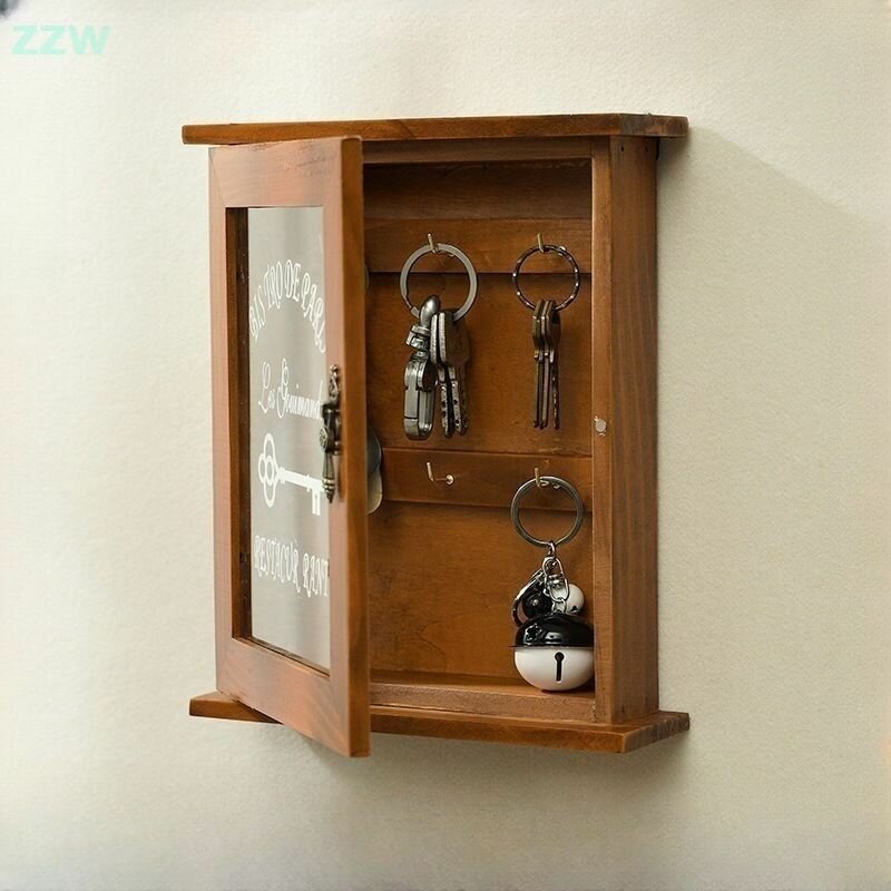 Коробка для хранения настенного ключа; деревянная