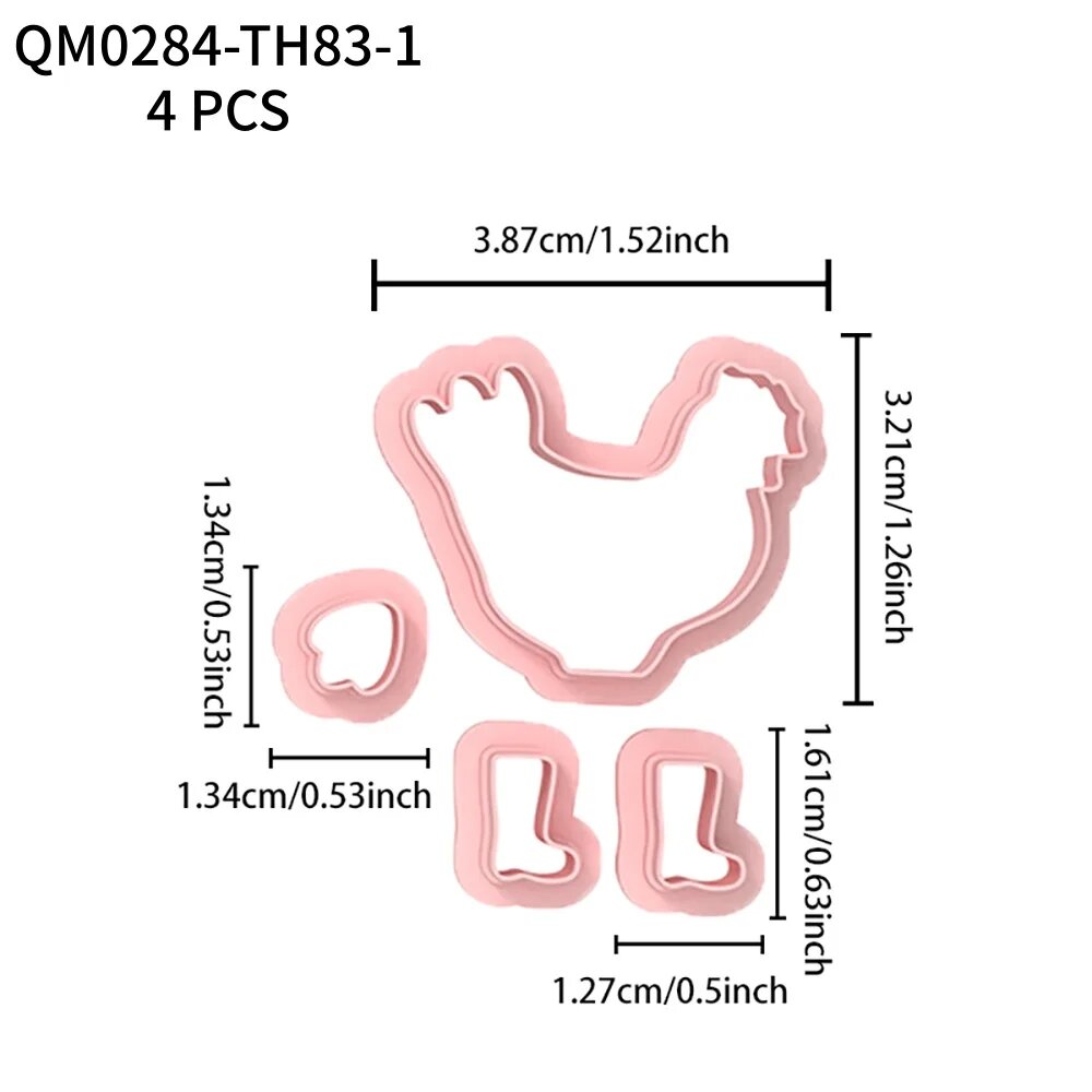 Формы для лепки из полимерной глины "Цыпленок", розовый, PLA QM0284-TH83-1