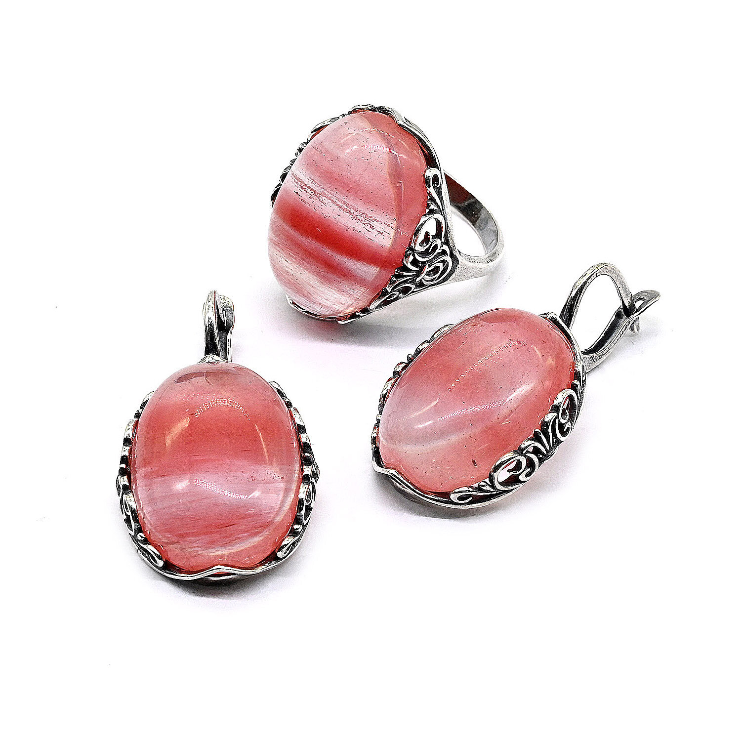 Комплект бижутерии: кольцо, халцедон