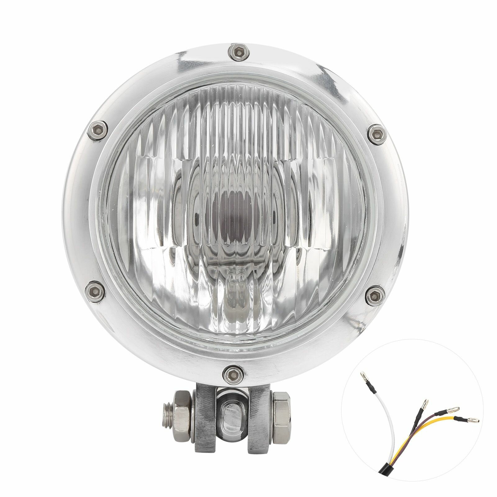 12V круглая фара для ретро мотоцикла, ближний/дальний свет, яркий желтый свет, универсальная