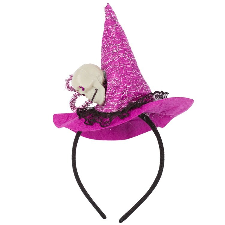 Карнавальный ободок Halloween, колпак ведьмы с черепом