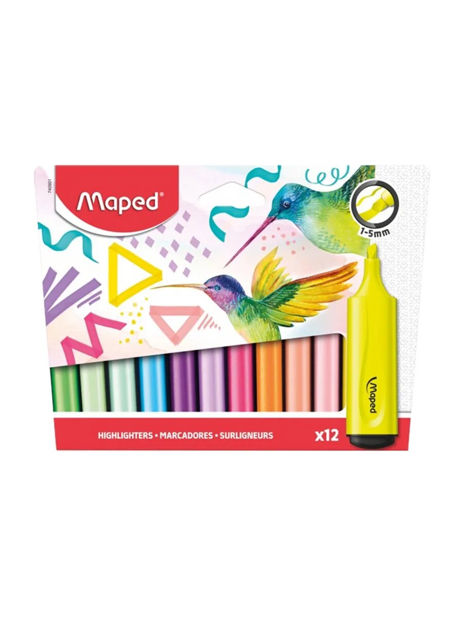 Набор перманентных маркеров 12 шт 1-5 мм