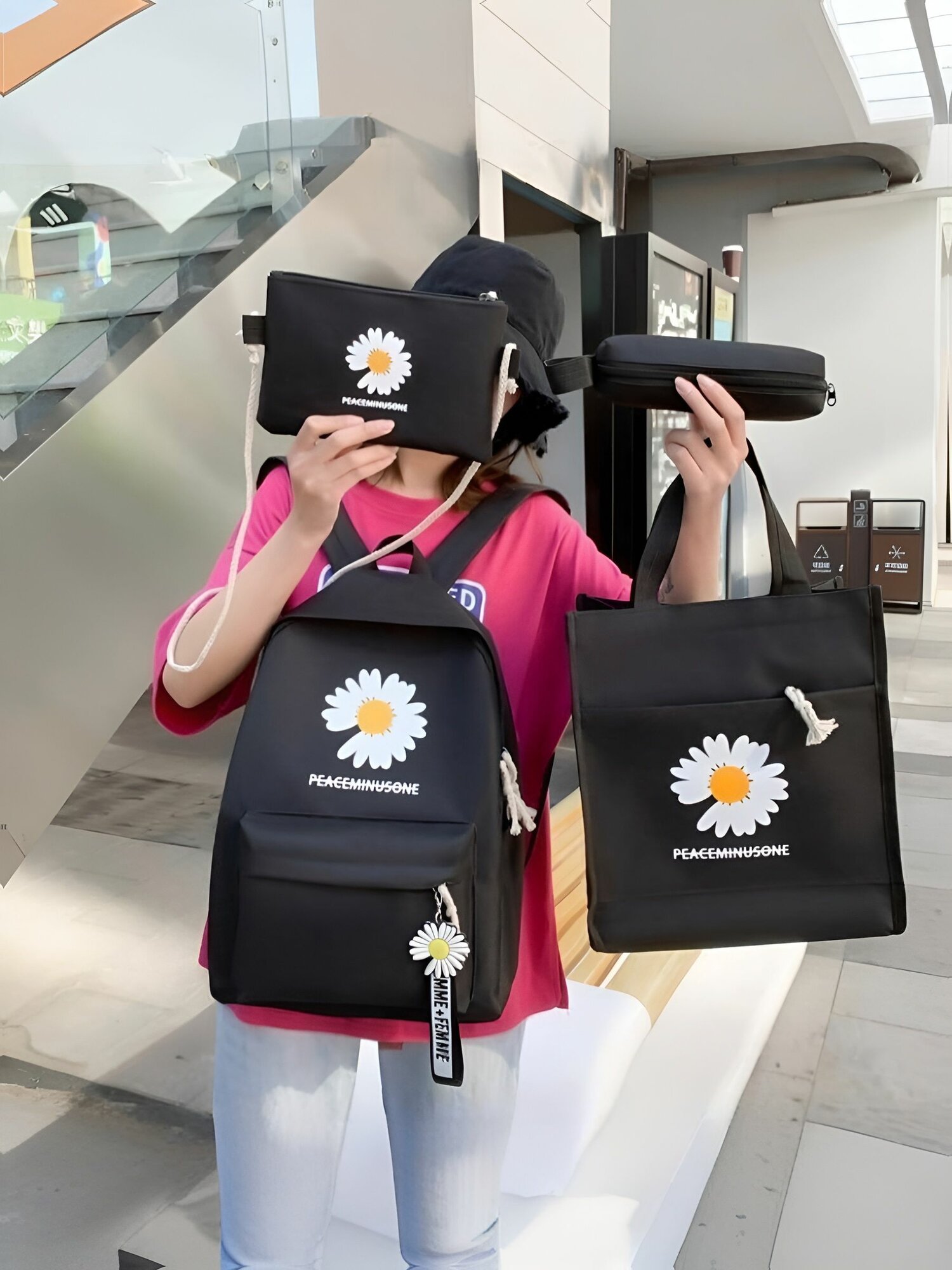 Школьный рюкзак для девочек, комплект из 4 предметов, ранец, пенал, сумка для документов