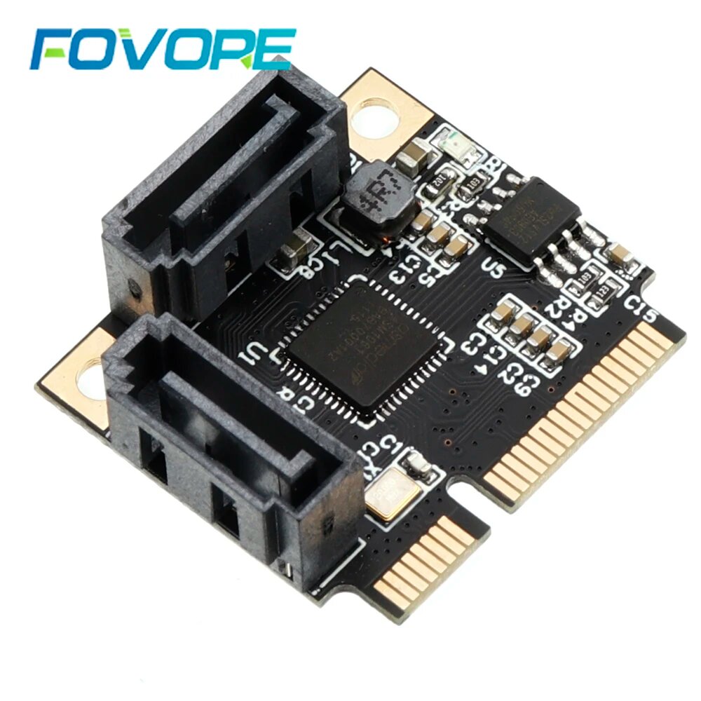 FOVORE Мини PCI-E к 2 портам SATA 3.0 конвертер